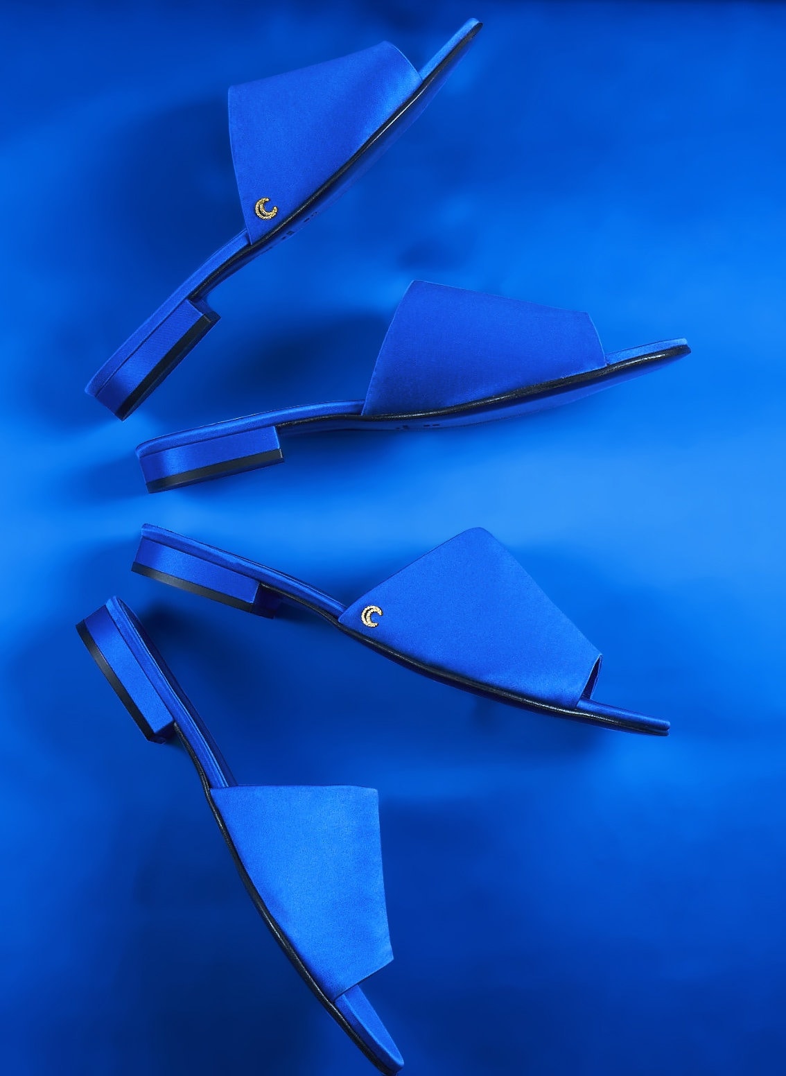 Royal Blue Silk Slides | Womens Shoes | Made in Italy - Etsy