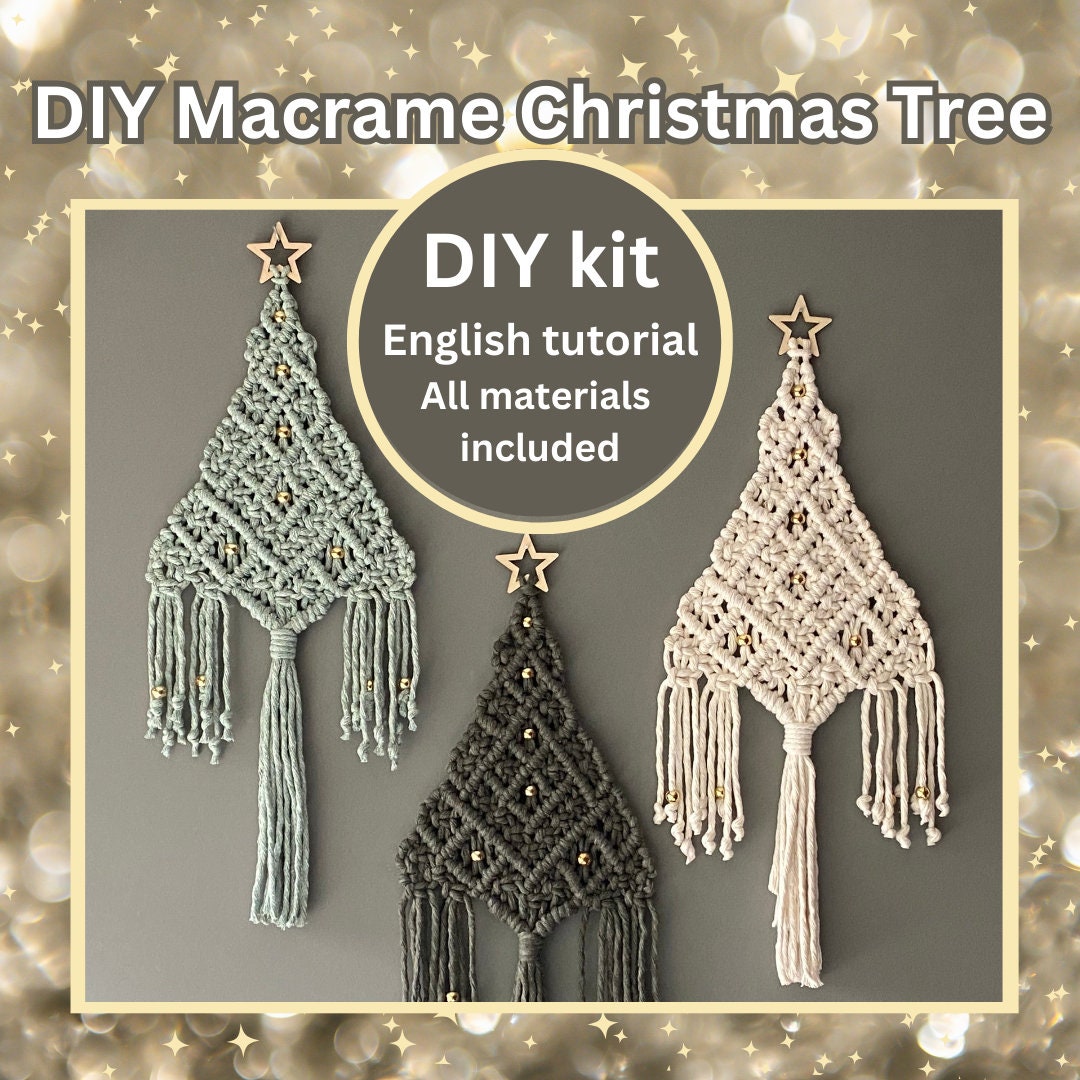 DIY Kit Macrame Christmas Tree Christmas Decor, Macrame Kit Christmas ...
