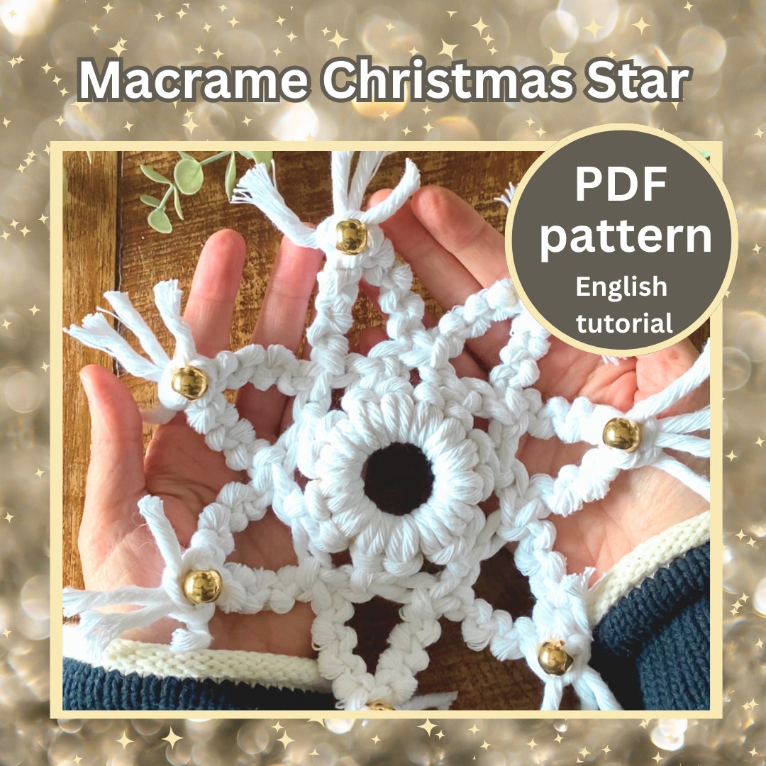 Macrame Christmas Star Pattern, Pdf Download Macrame Christmas Star ...