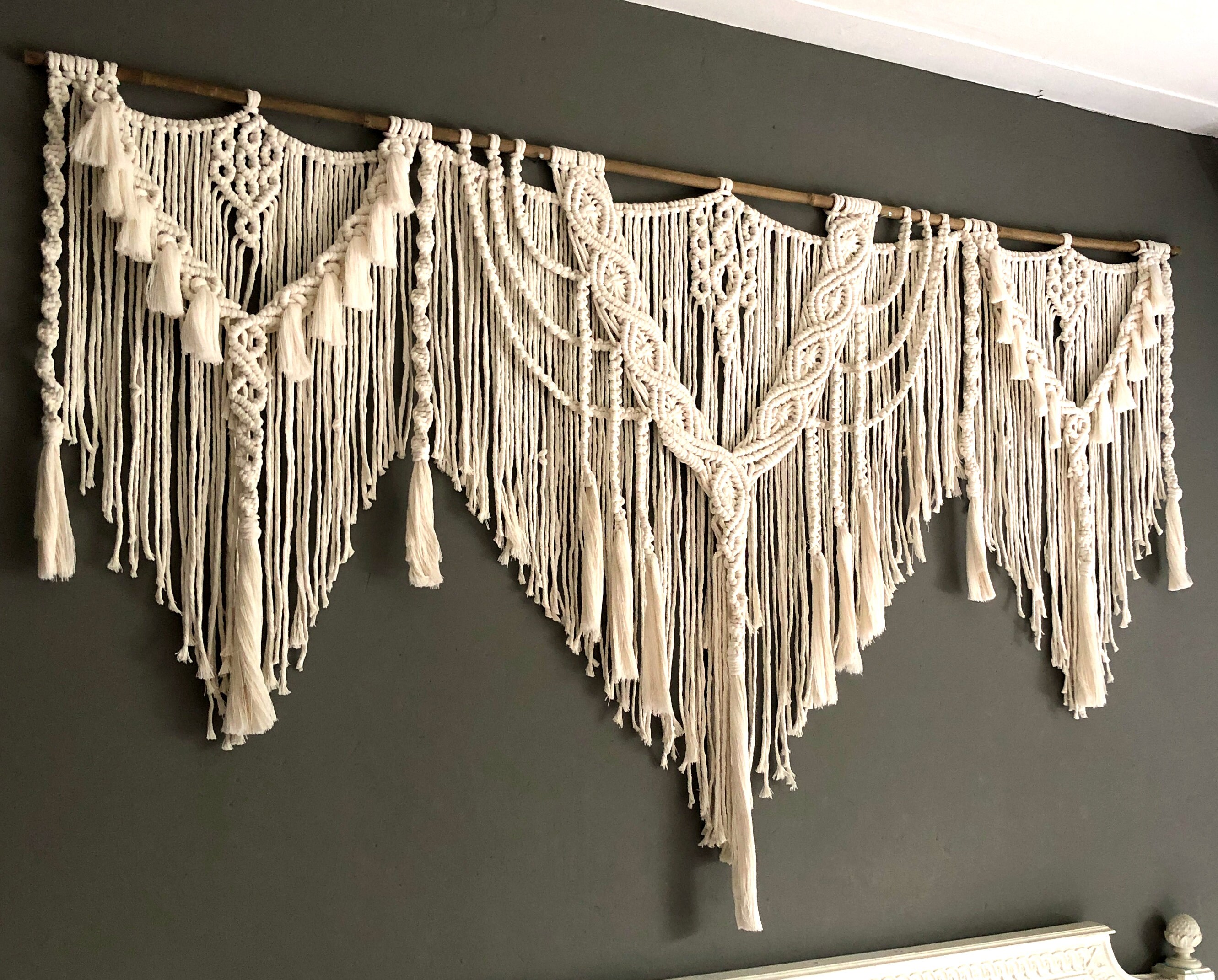 XXL Macrame Wall Hanging Macrame Headboard Boho Headboard Bedroom ...
