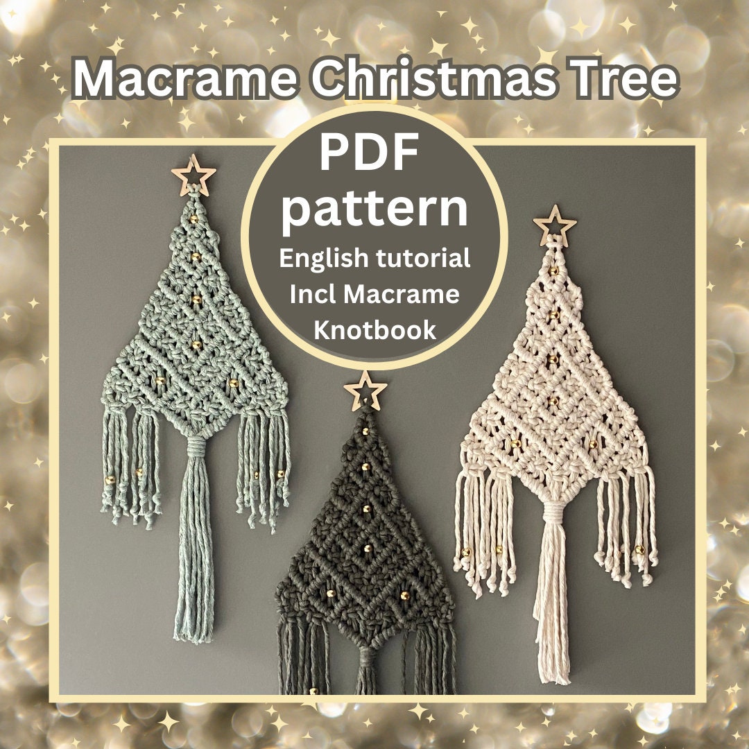 Macrame Christmas Tree Pattern, Pdf Download Macrame Christmas Tree, Pdf Pattern Macrame, Diy ...