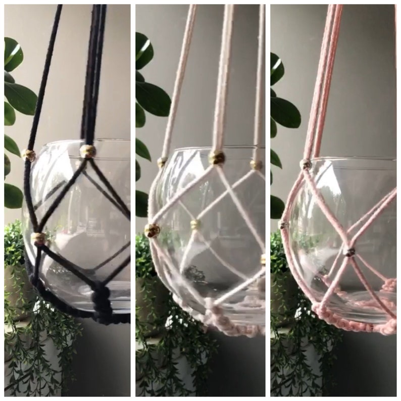 Macrame Pattern in English of Adjustable Macrame Plant Hanger Macrame ...