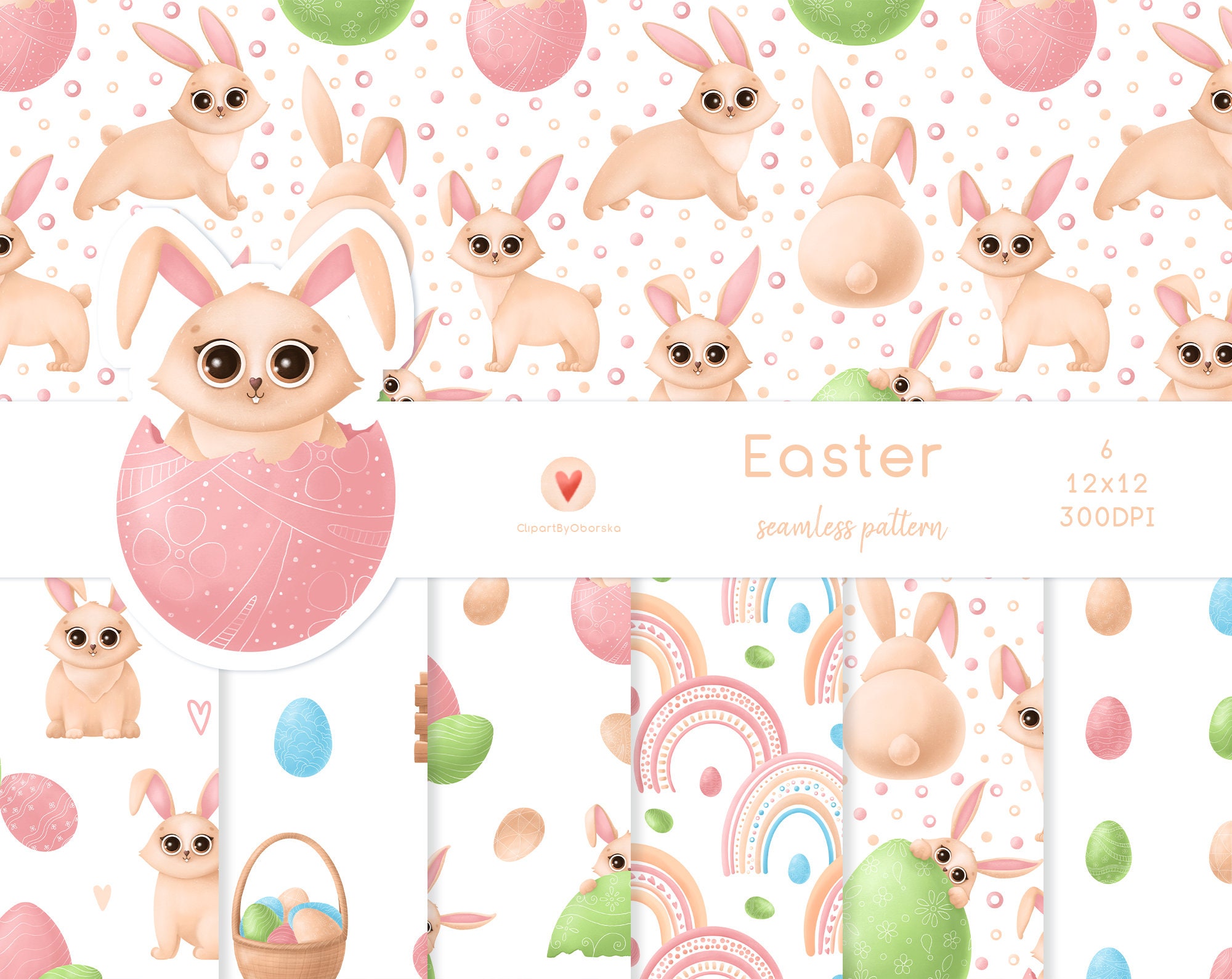 Craft Supplies & Tools Paper, Party & Kids Easter digital paper with ...