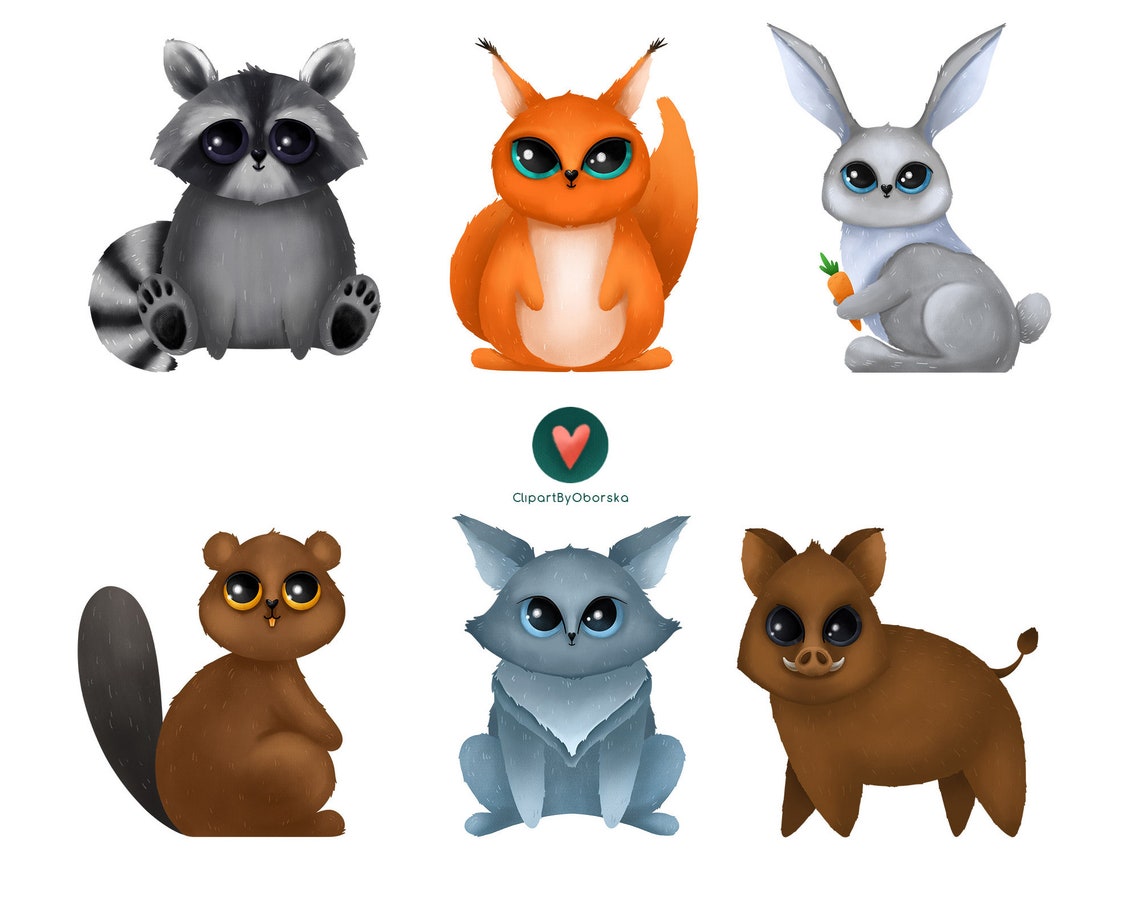 Woodland Animal Clipart, Forest Animal Clipart, Commercial Use, Digital ...