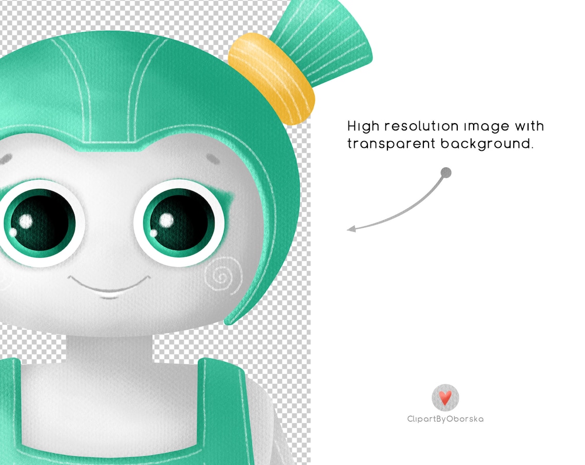 Cute Robots Clipart, Robot PNG, Children Printable, Commercial Use ...