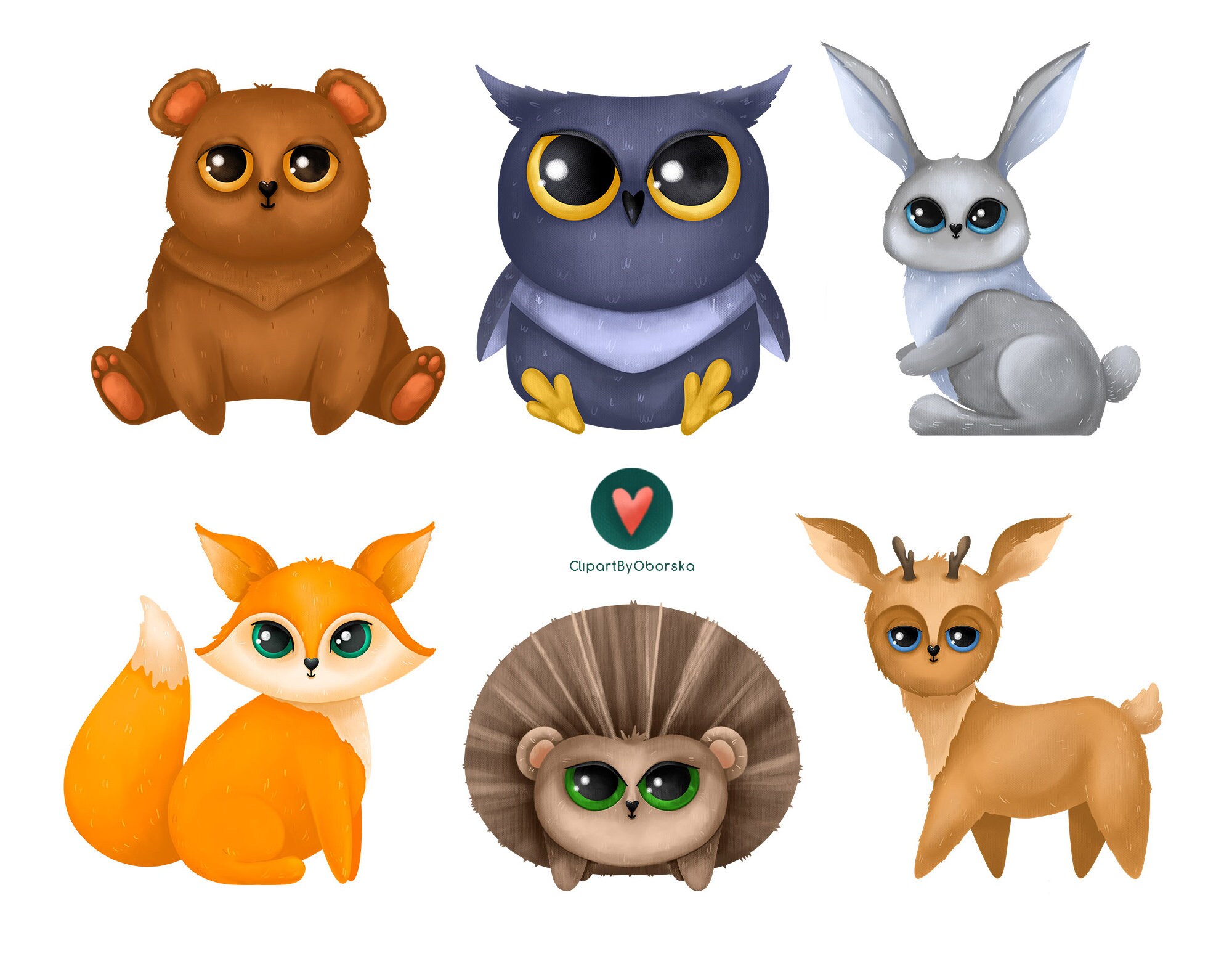 Woodland Animal Clipart, Forest Animal Clipart, Commercial Use, Digital ...