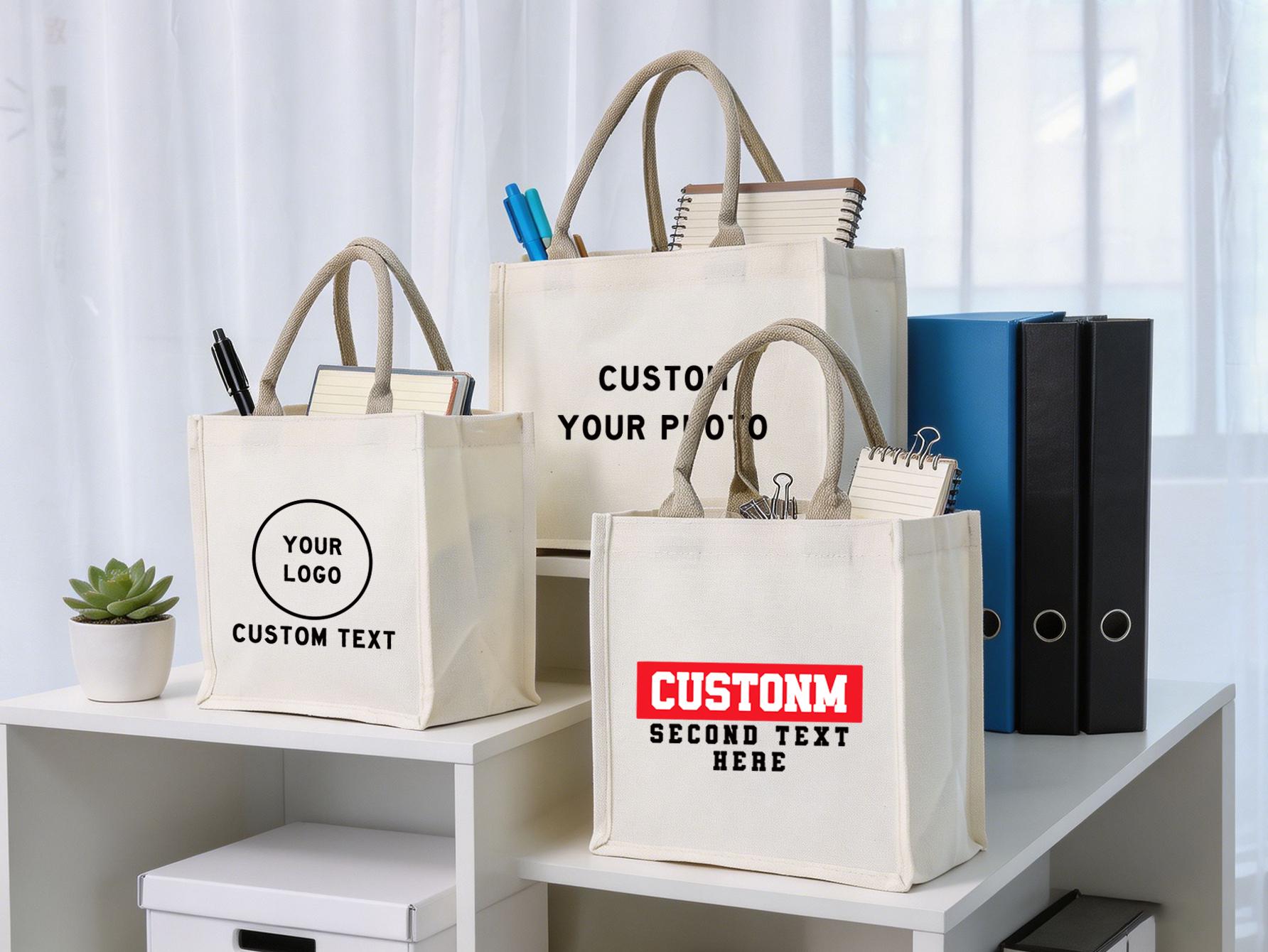 Personalized Canvas Tote Bag, Custom Company Gift Bag, Employees & Team ...