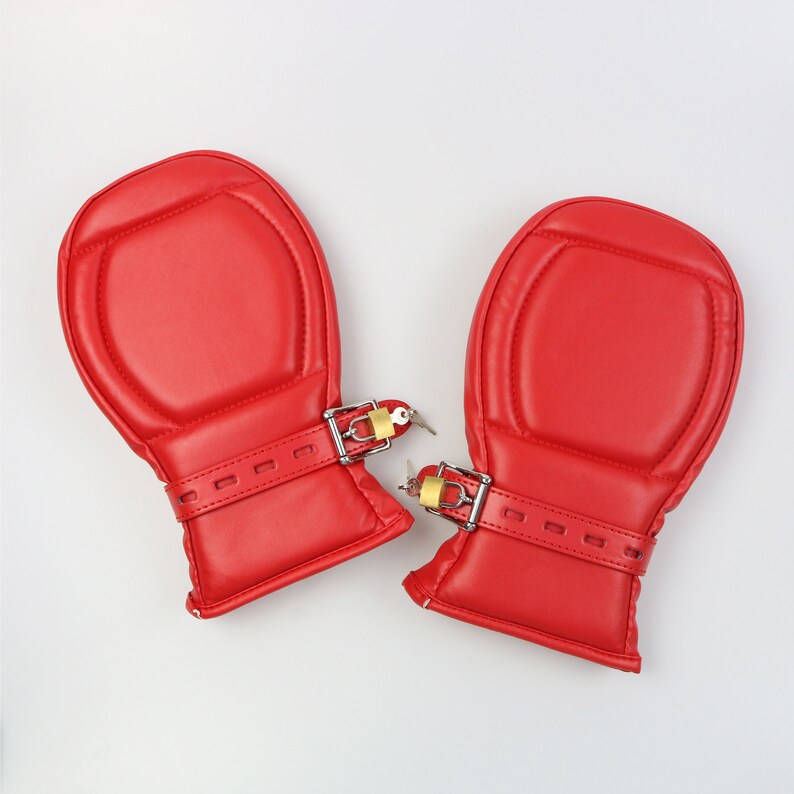 Padded Mittens Locking Slave Role Play Bondage Fetish | Etsy