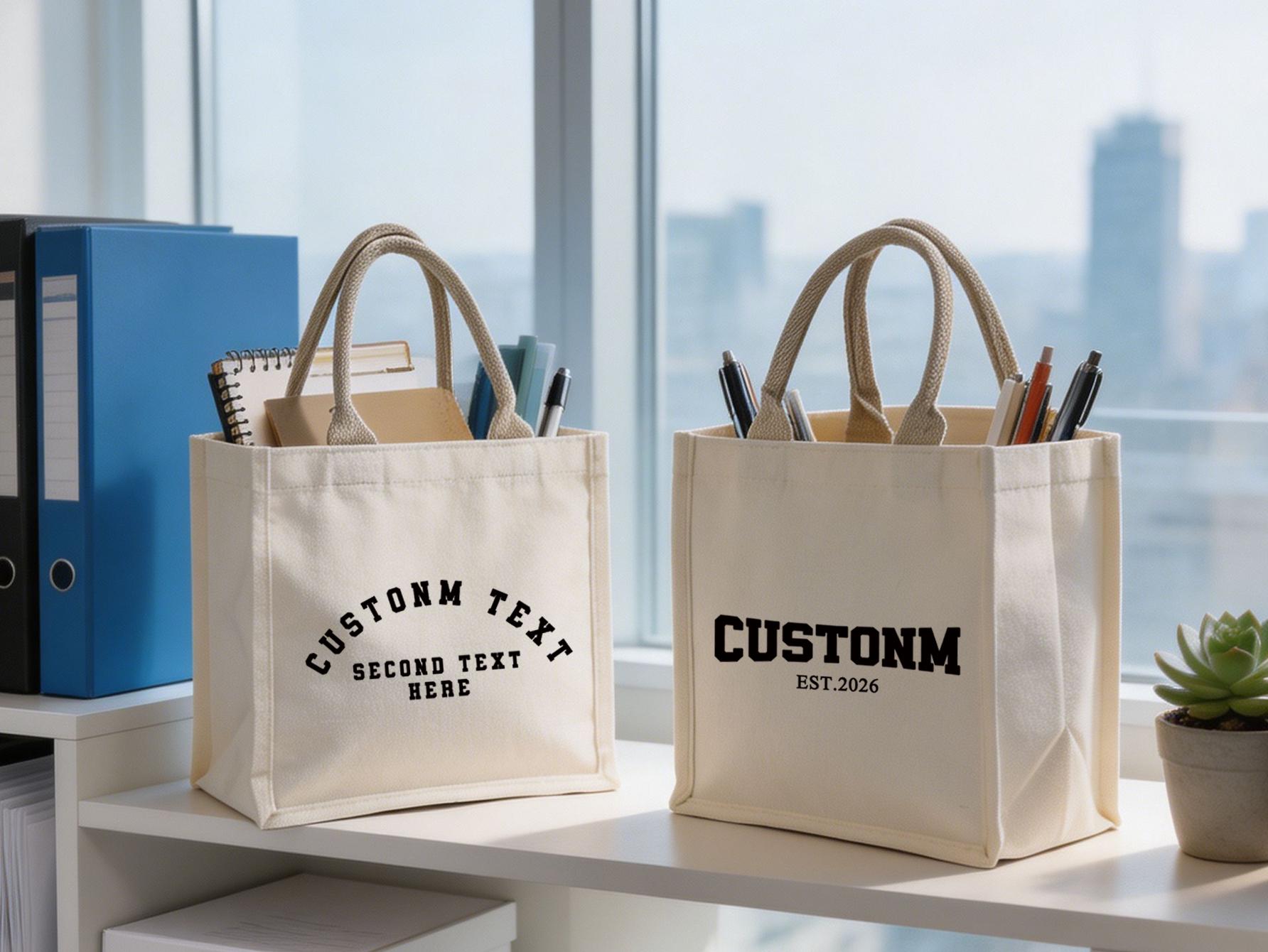 Personalized Canvas Tote Bag, Custom Company Gift Bag, Employees & Team ...