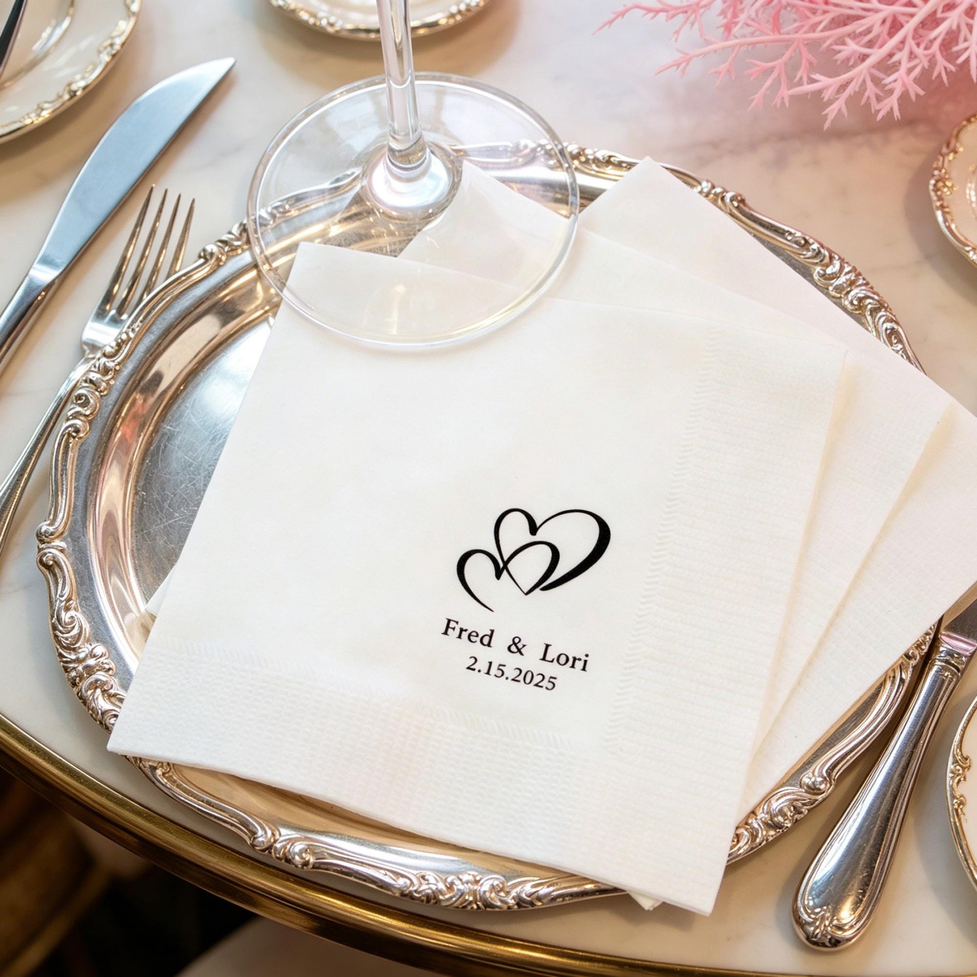 Personalized Wedding Napkins,custom Wedding Anniversary Engagement ...