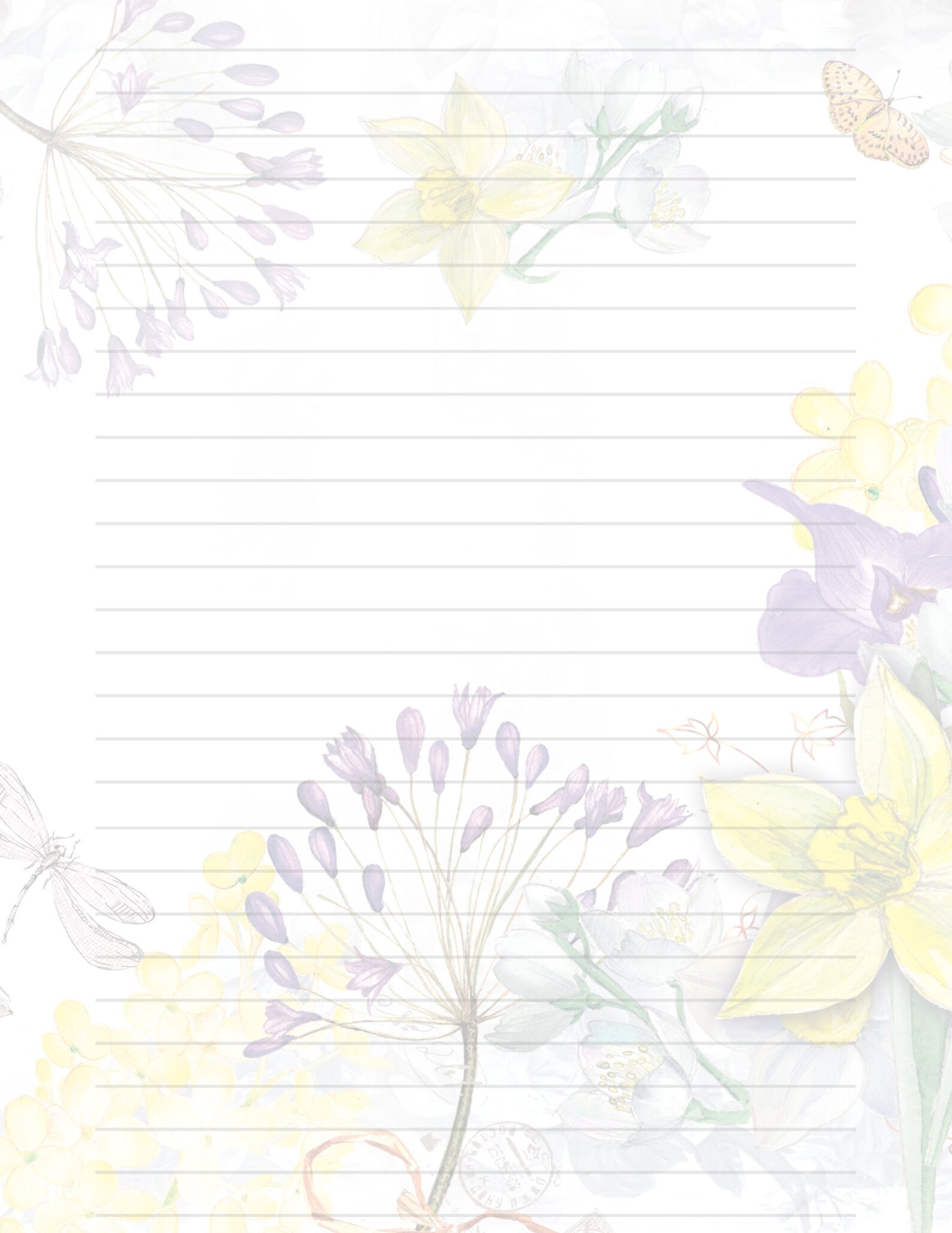 Hojas de escritura de cartas imprimibles | Etsy