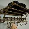 WARDROBE Old Style Train Rack Coat Hanger Old Metal Finish Mirror Hooks ...