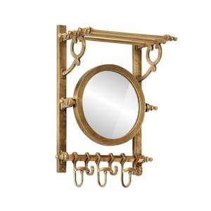 WARDROBE Handmade Wall Train Rack Shelf Wall Mirror Coat Hanger Hook ...