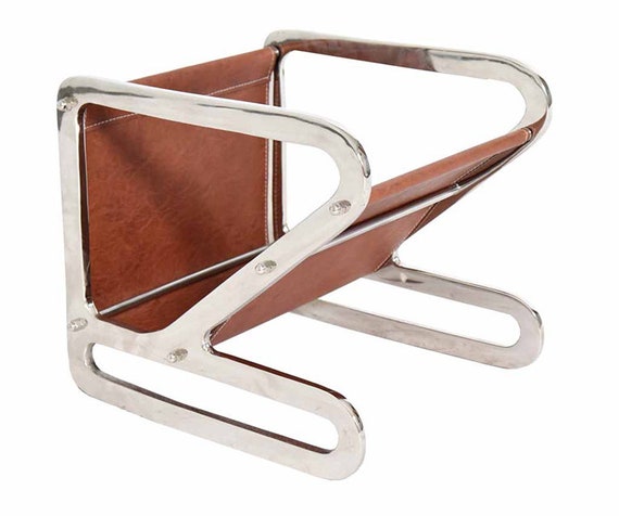 Magazine Holder Mid Century Modern Leather Magazine Folder - Etsy