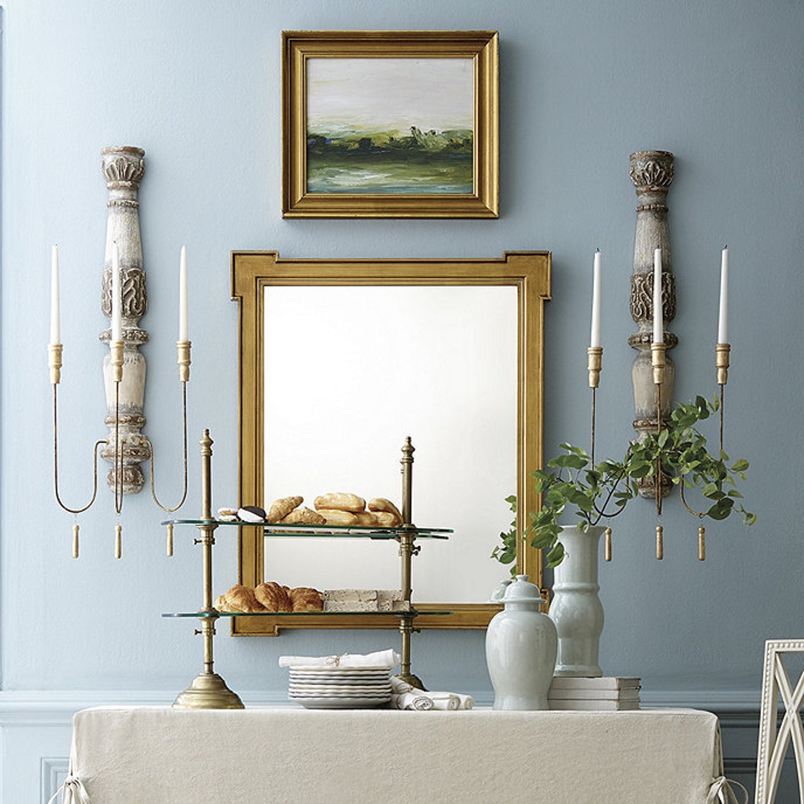 Glass Serving Stand Table Top Glass Adjust in Height Home - Etsy