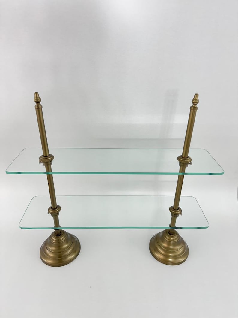 Glass Shelf Two-tier| Elegant Countertop Organizer | Bathroom, Kitchen ...