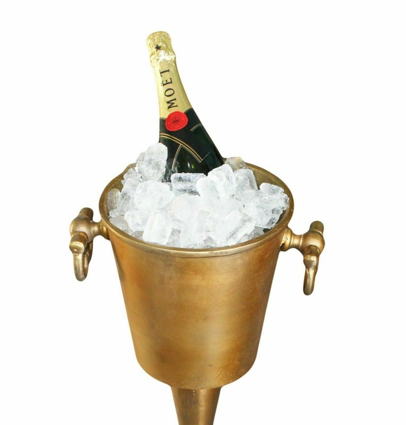 Floor Standing Rustic Gold Champagne Bucket Distressed Look | Etsy