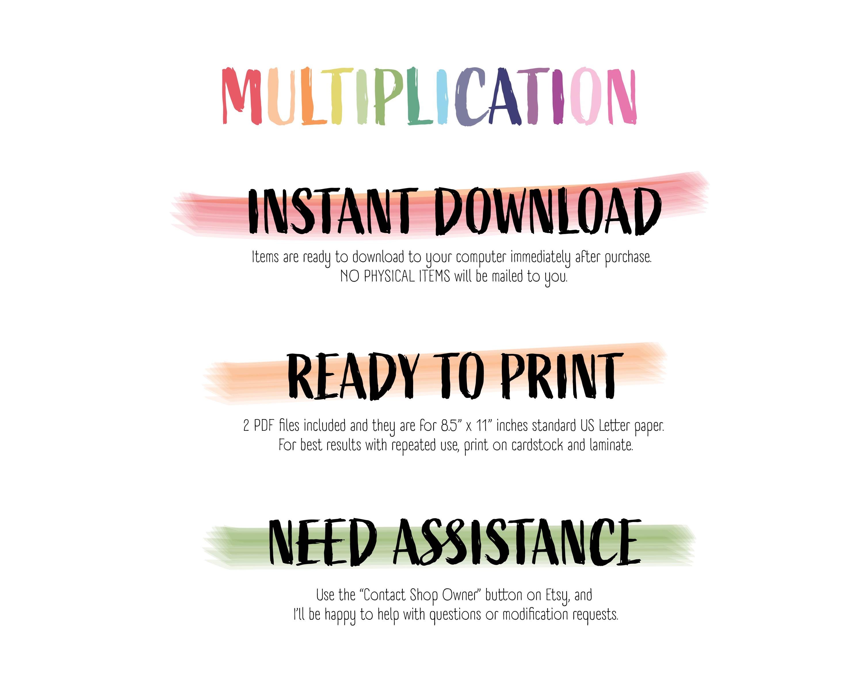 Printable Multiplication Square Chart and Times Tables - Study Guides for Math Homeschool ...