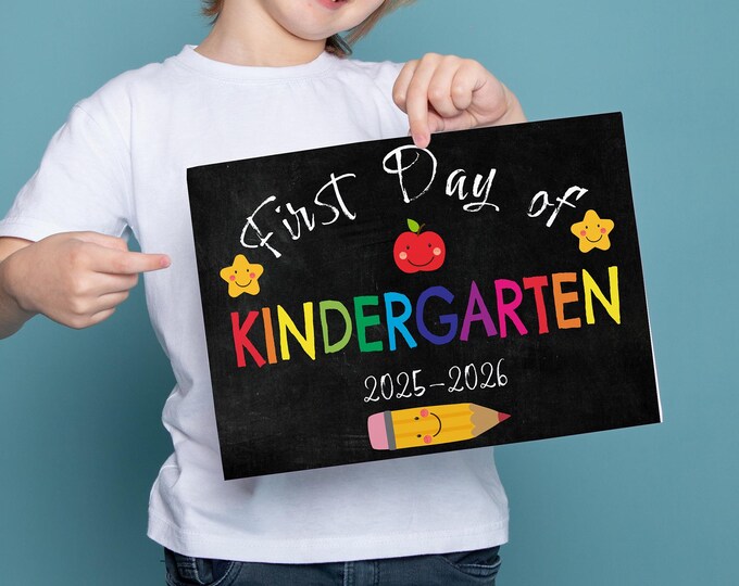 First Day of School Sign KINDERGARTEN, 1st Day of Kindergarten ...