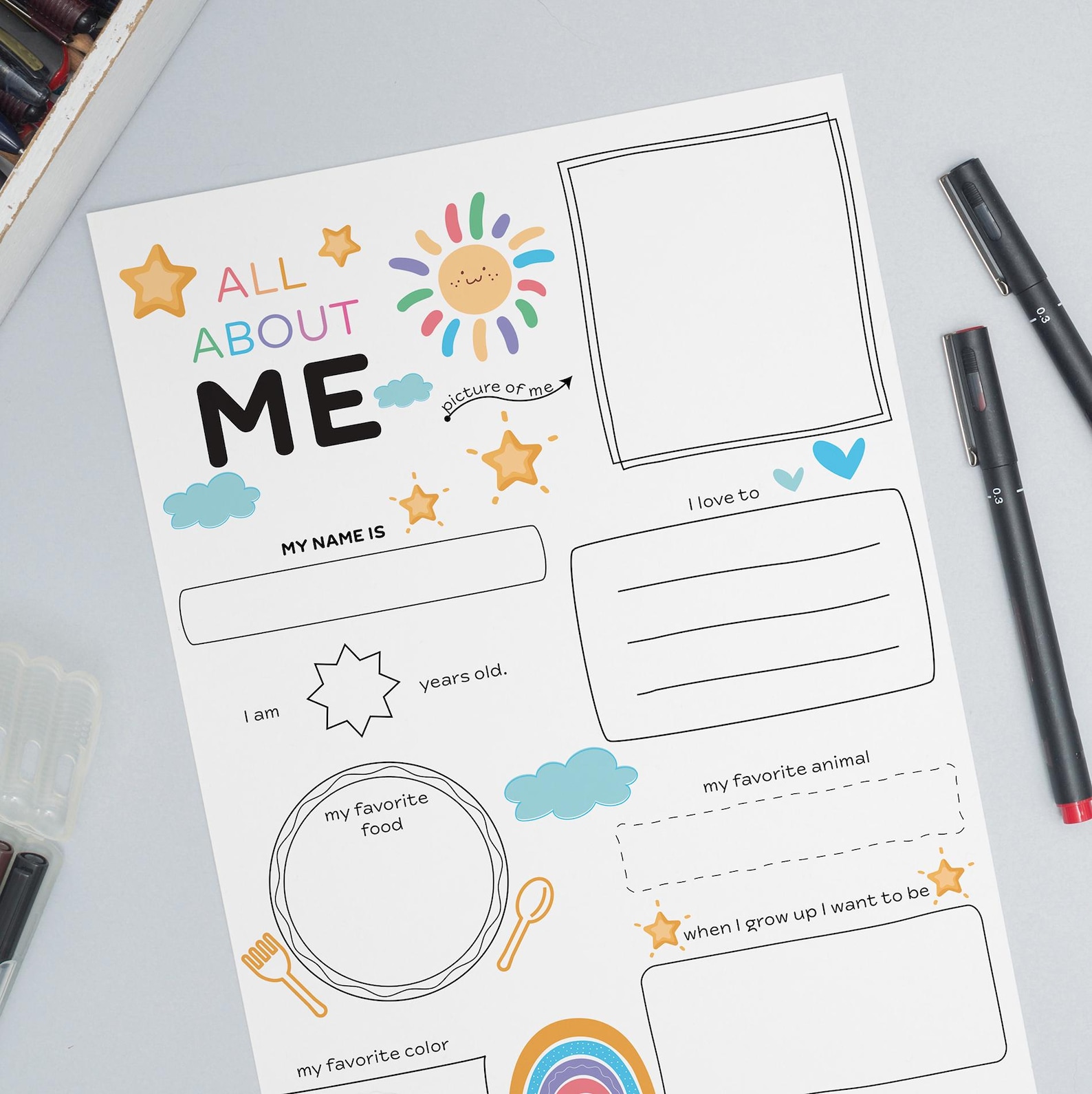 All About Me Worksheet: Back to School Printable Activity (PDF & JPEG ...
