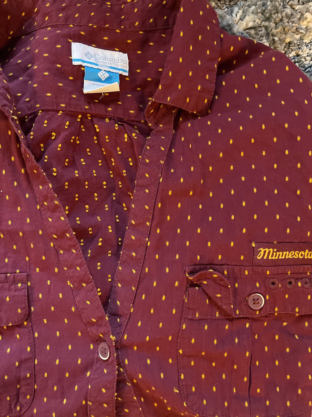 Vintage University of Minnesota Gopher Button Down Blouse | Maroon and ...
