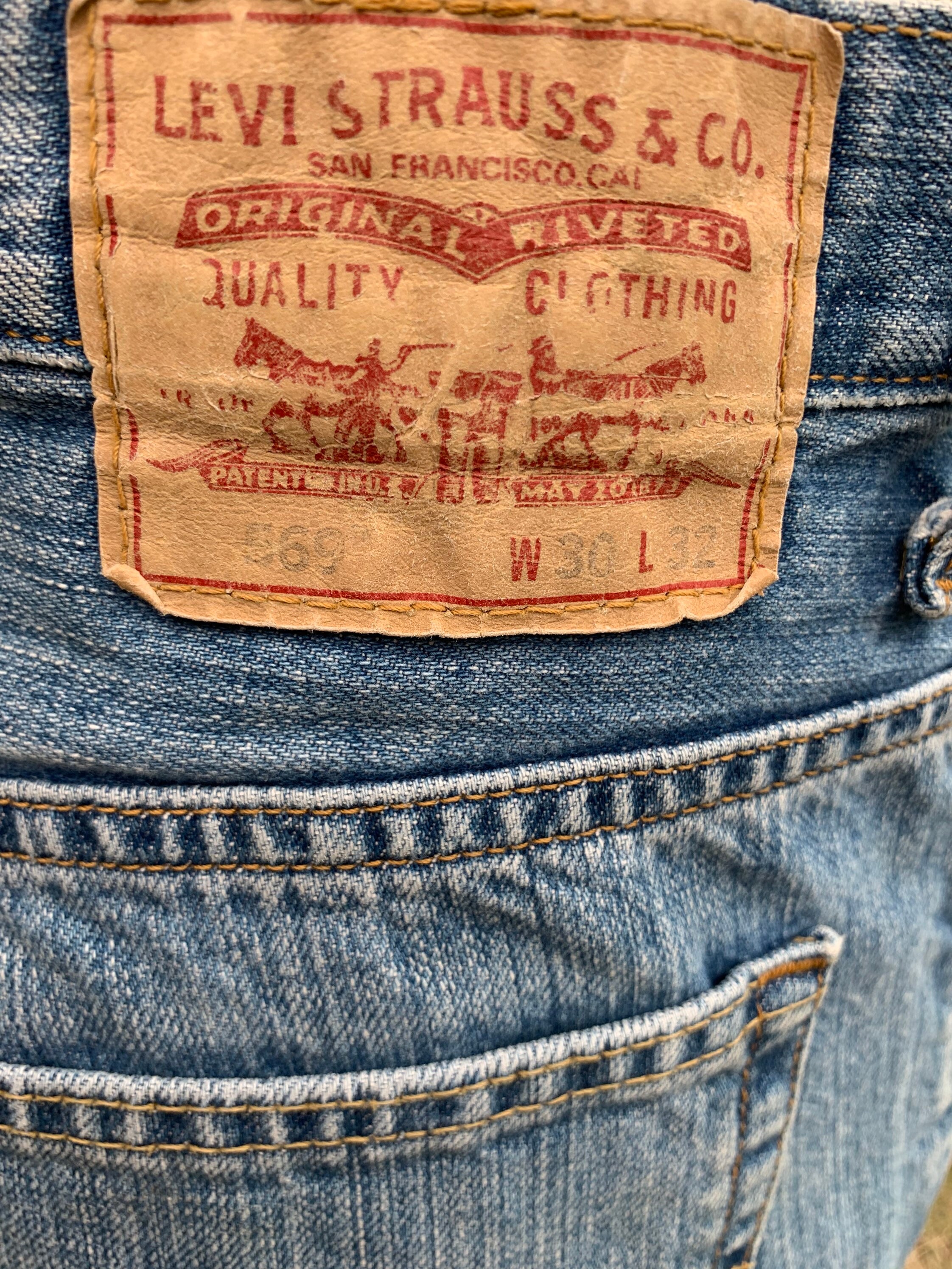 Vintage Levi Denim Jeans | Red Tag 569 30x32 | Light Wash - Etsy