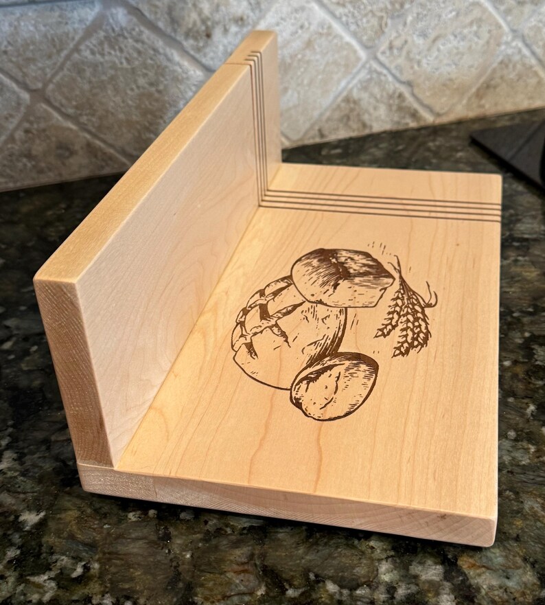 Maple Laser Engraved Bread Cutting Board With Preset Slice Thickness ...
