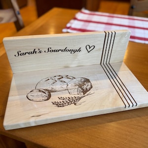 Maple Laser Engraved Bread Cutting Board With Preset Slice Thickness ...
