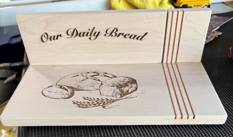 Maple Laser Engraved Bread Cutting Board With Preset Slice Thickness ...