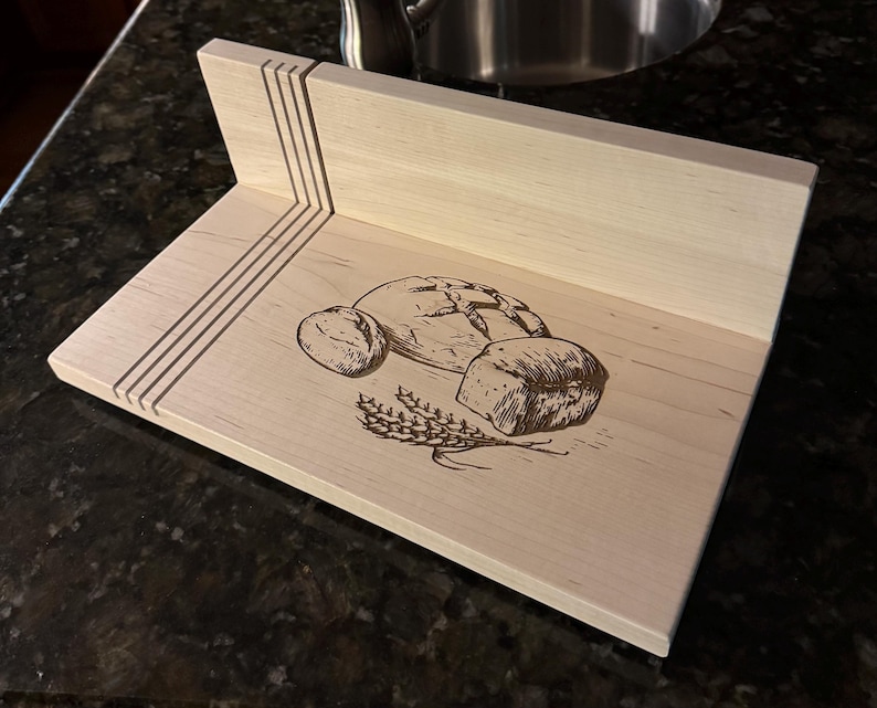 Maple Laser Engraved Bread Cutting Board With Preset Slice Thickness ...