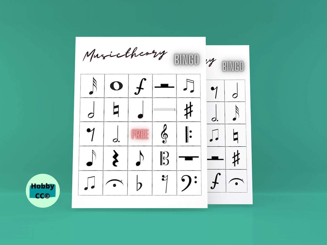 Music Bingo Music Theory Notes Bingo Game Bingo Calling Pieces Board ...
