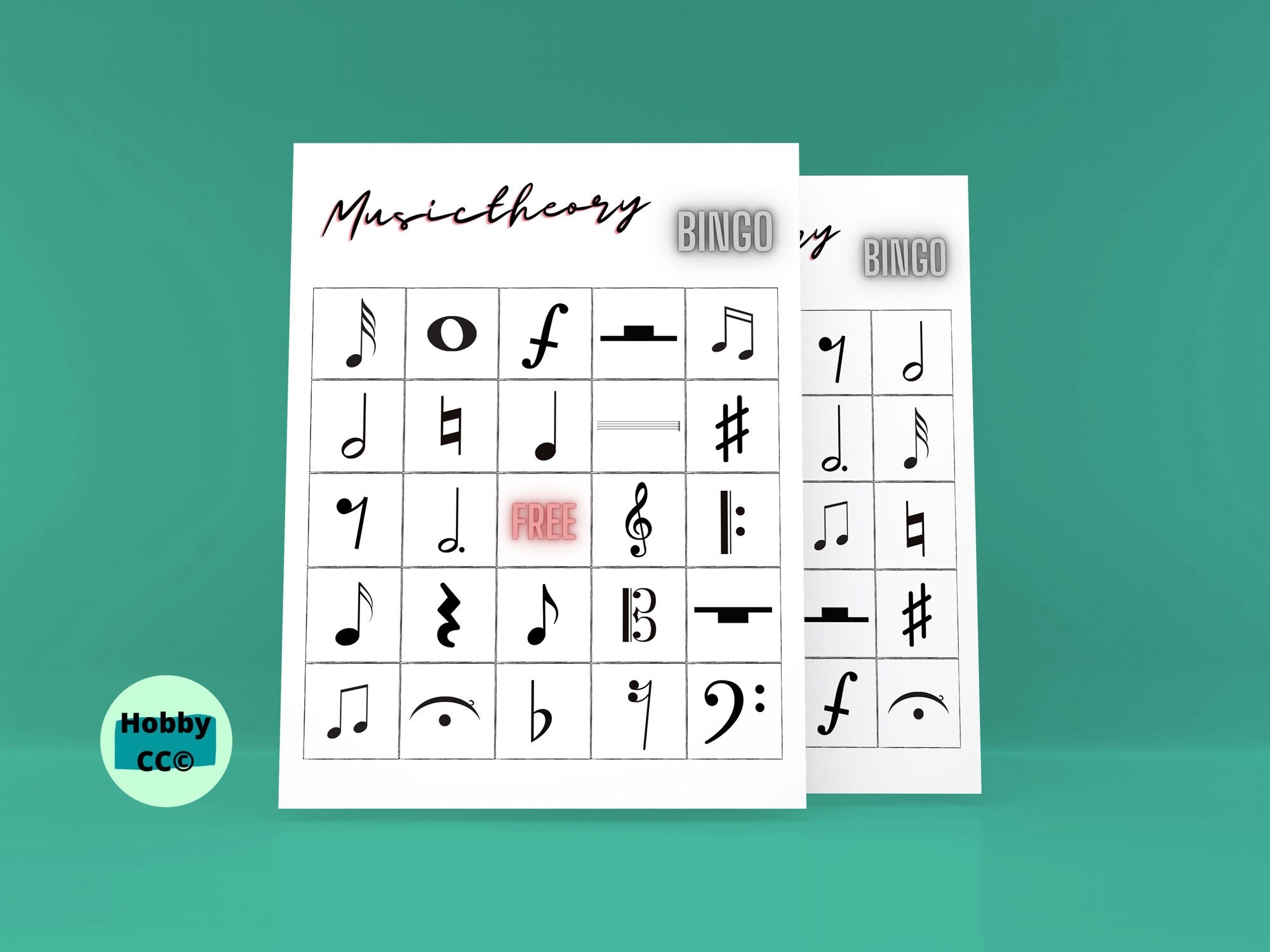 Music Bingo Music Theory Notes Bingo Game Bingo Calling Pieces Board ...