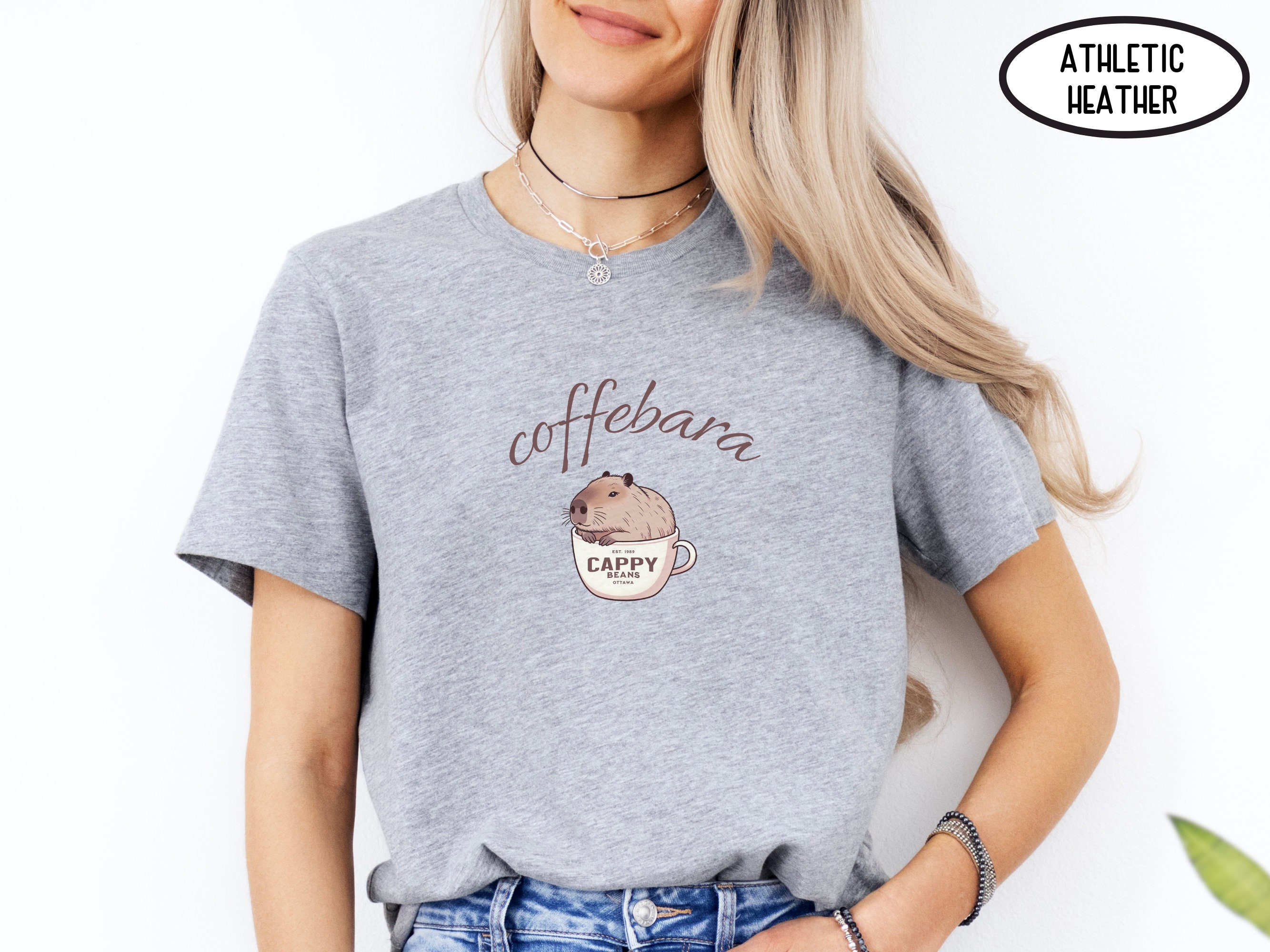 Coffee Lover Coffeebara Capybara Shirt, Minimalistic Coffee Capybara Tshirt, Cute Rodent T ...
