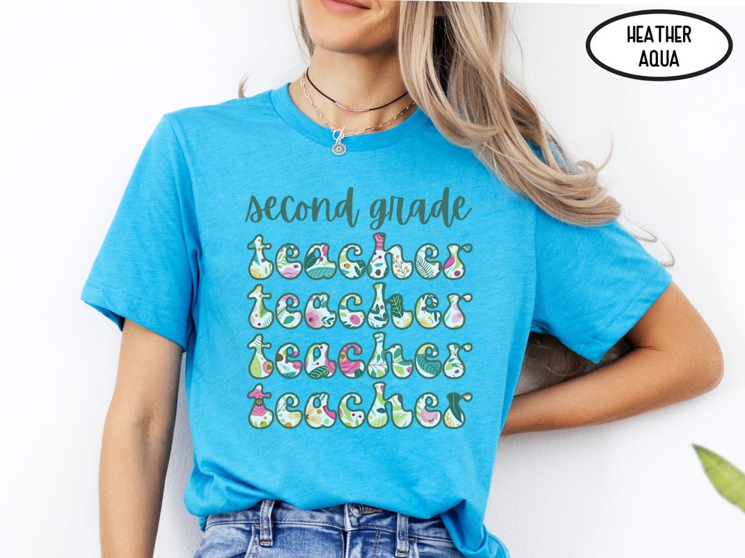 Retro Floral Second Grade Teacher Shirt, 2nd Grade Tee, First Day of ...