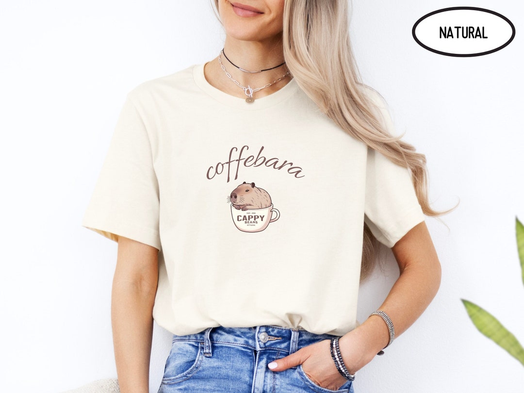 Coffee Lover Coffeebara Capybara Shirt, Minimalistic Coffee Capybara ...