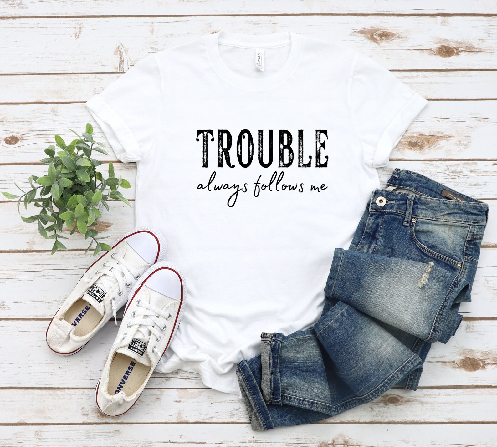 Trouble Follows Me Country Western Concert Couples Tees, Valentine's ...