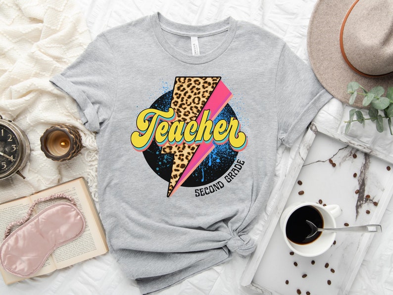 80s and 90s Retro Teacher Shirt Bright Neon Color Second - Etsy