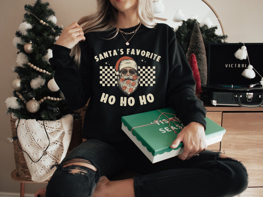 Santa Inappropriate Christmas Sweatshirt, Christmas Mistletoe Shirt ...