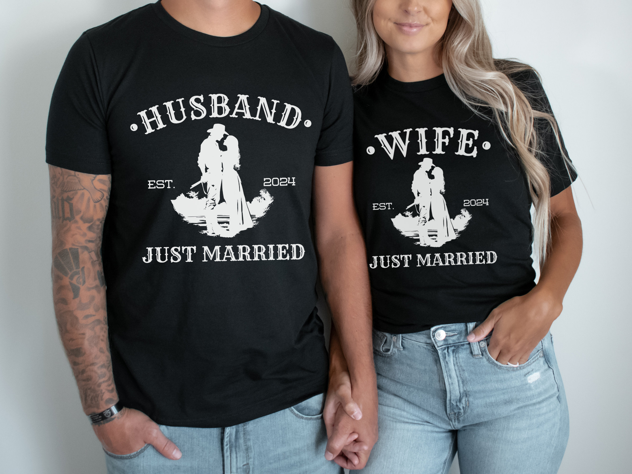 Just Married Couples Western Matching Shirt, Country Music Couples ...