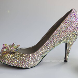 Crystal Princess Shoes Crystal AB Brilliant 16cut + Lotus Flower - Etsy