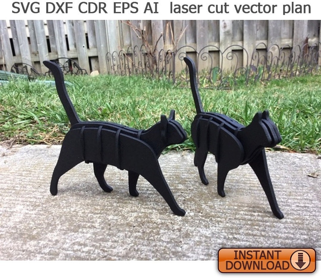 Cats. 3D Model 3D Puzzle Toys for Children Vector Plan of the - Etsy