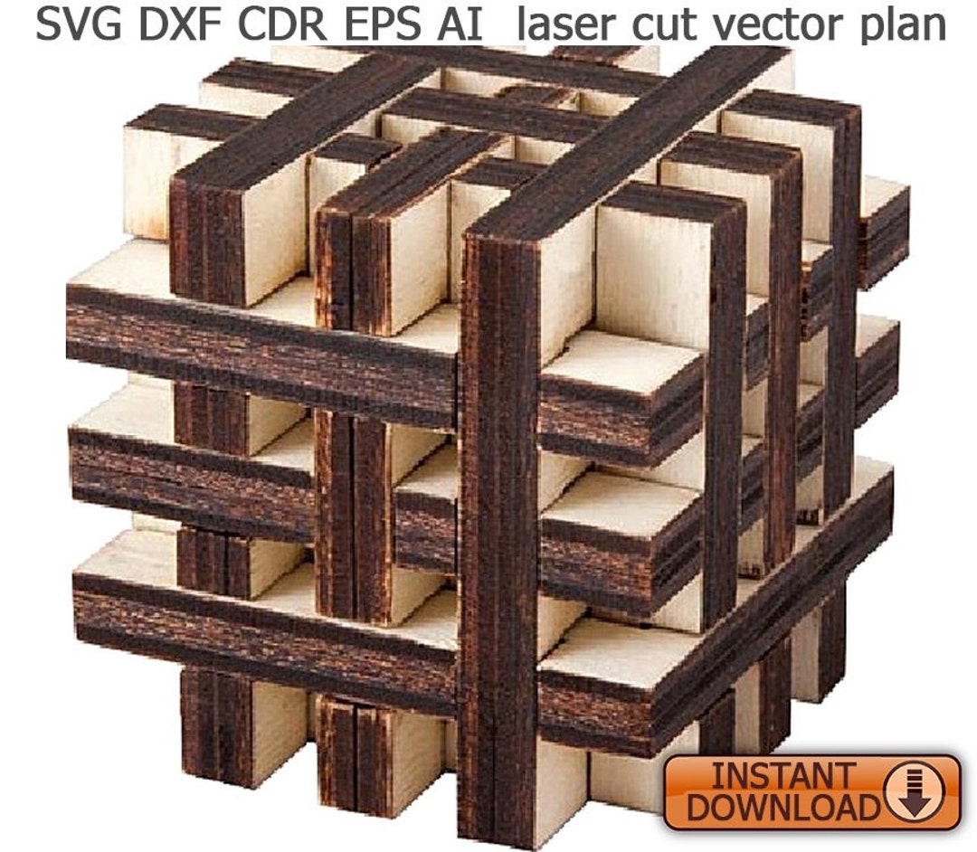 Puzzle 3d. Laser Cut Files SVG DXF Vector Plans Glowforge - Etsy UK