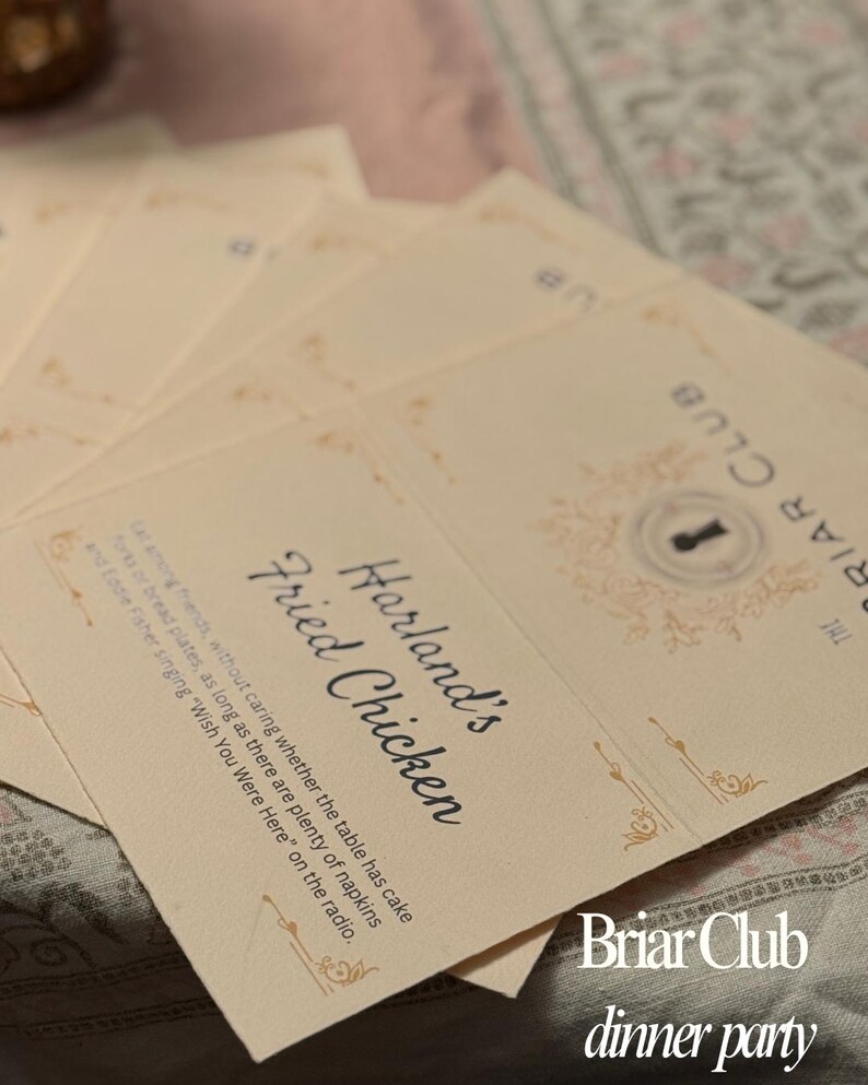 Briar Club Dinner Party Table Tent Cards - Etsy