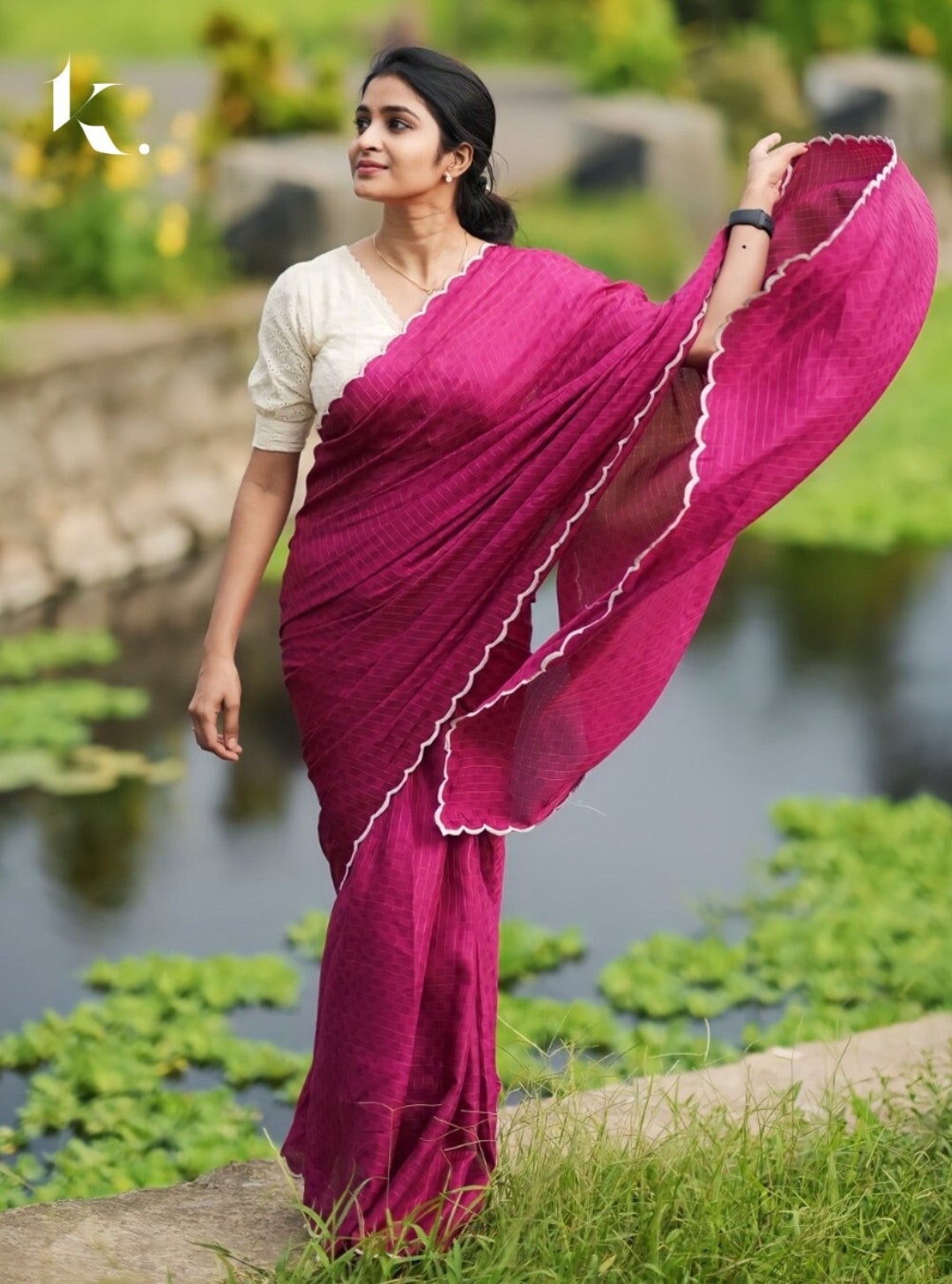 Pink Acra Work Gadhawal Chex Saree Saree for USA Women Party - Etsy