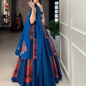 Blue Navratri Special Pure Cotton Gamthi Work Fully Stitched - Etsy