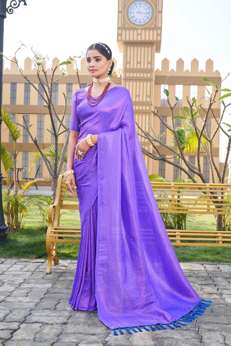 Rose Pink Kubera Pattu Silk Saree With Blouse Saree for USA - Etsy