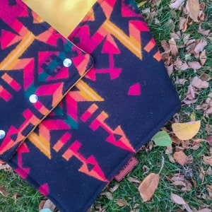 Large Western Wool Cowl in condensed Black Pendleton Wool - Etsy