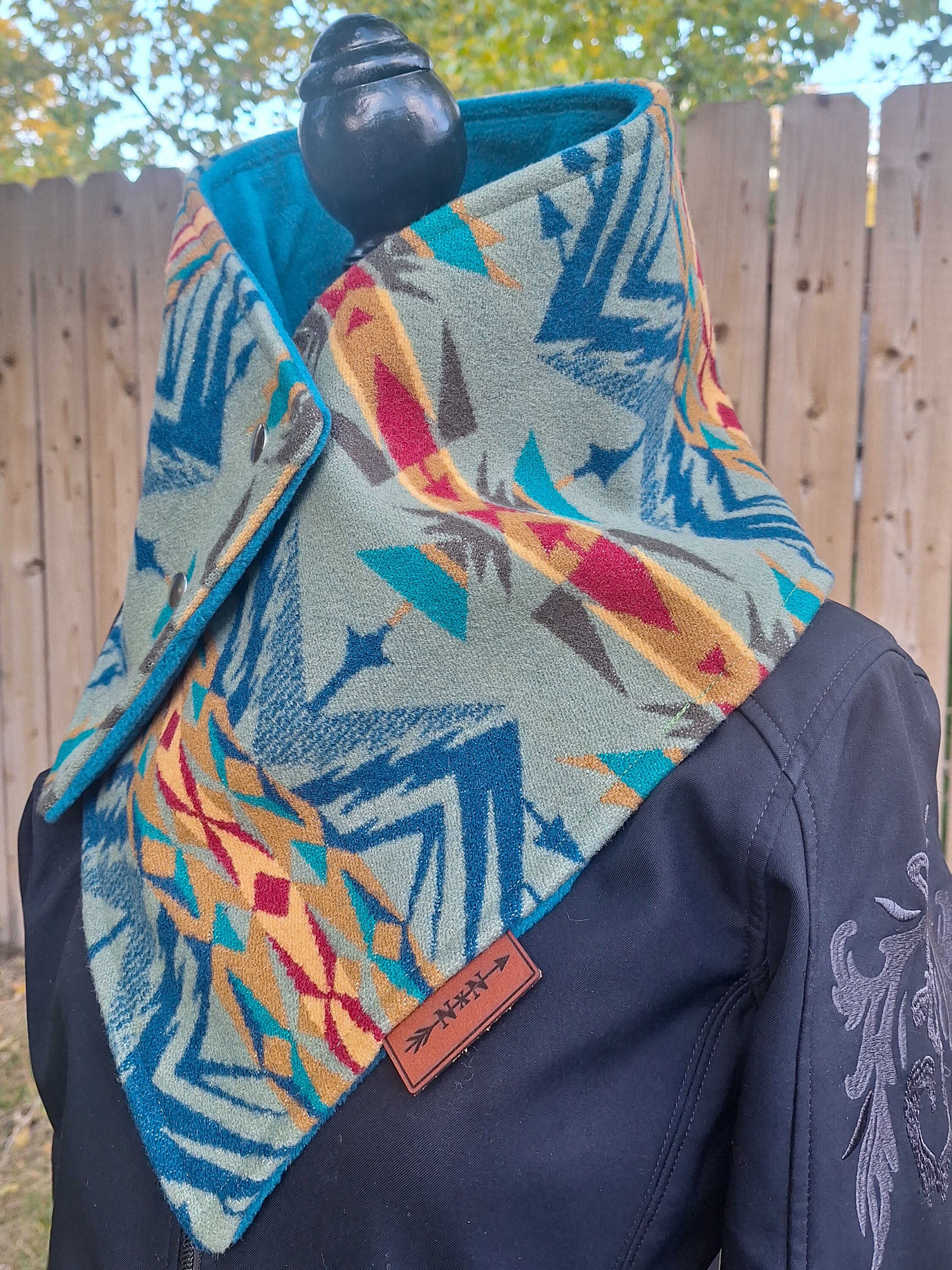 Large Western Wool Cowl in echo Peaks Sage Pendleton Wool - Etsy