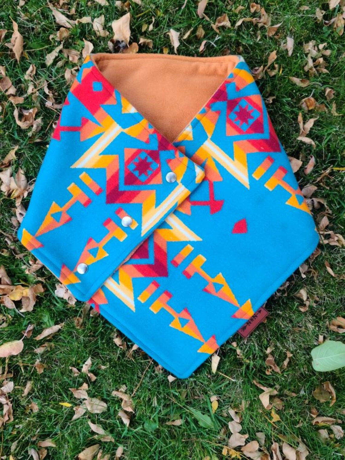 Large Western Wool Cowl in condensed Turquoise Pendleton Wool - Etsy