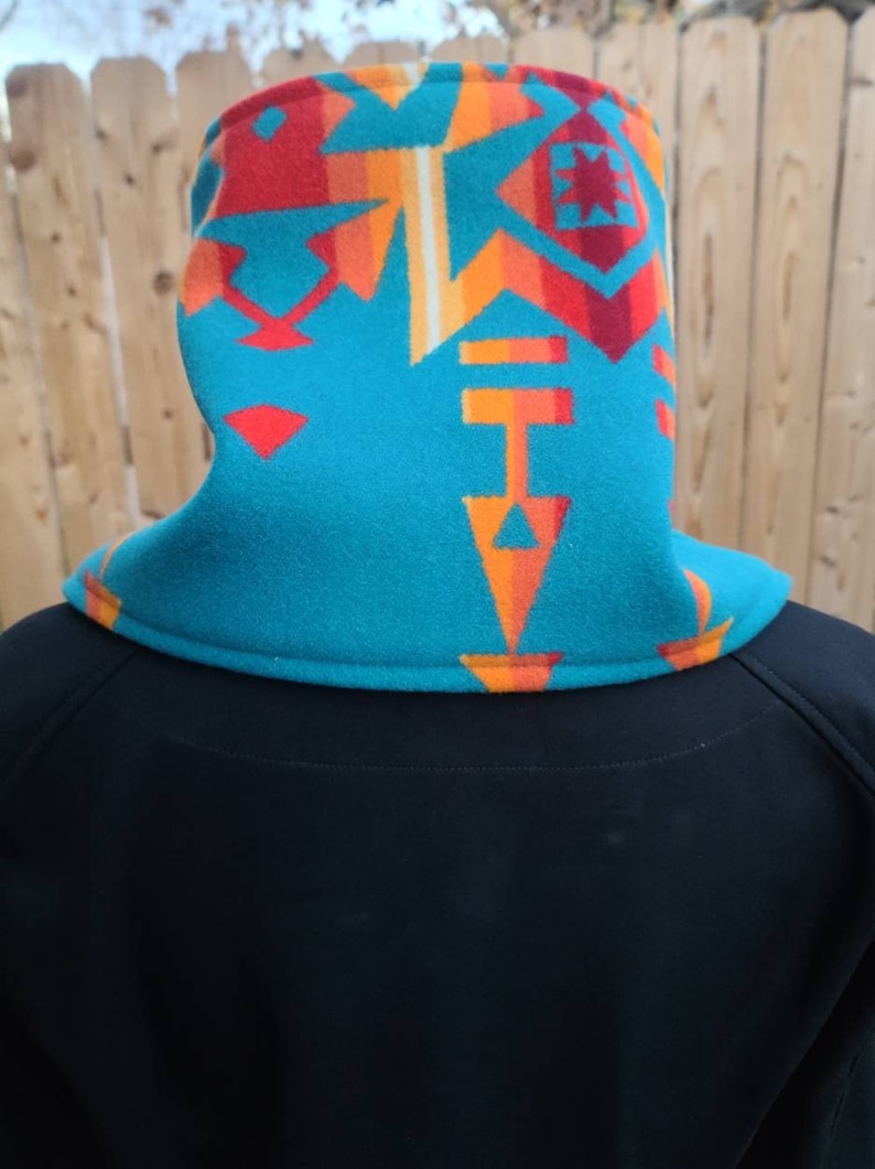 Large Western Wool Cowl in condensed Turquoise Pendleton Wool - Etsy